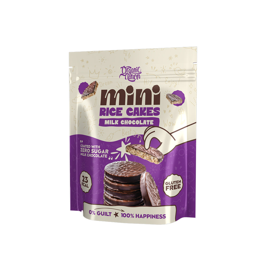 Mini Rice cakes coated with Milk Chocolate-40GM – Organic Nation