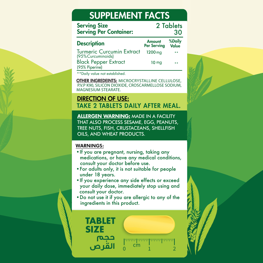 Turmeric Curcumin+ 1200-30Serv.-60Tablets – Organic Nation